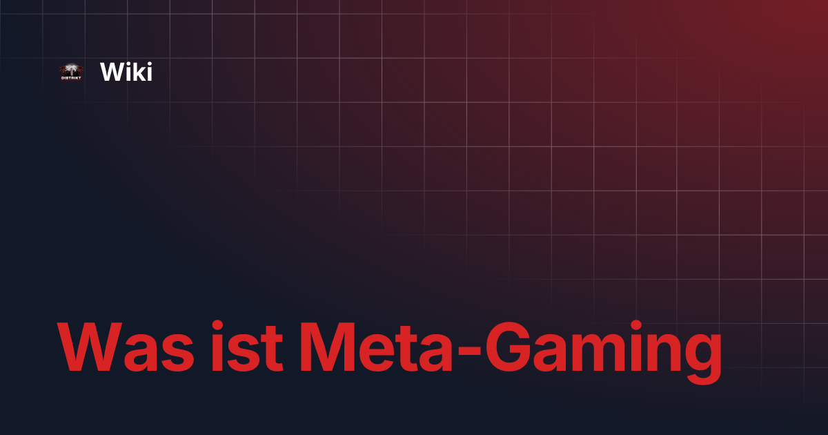 Was ist Meta-Gaming | Wiki