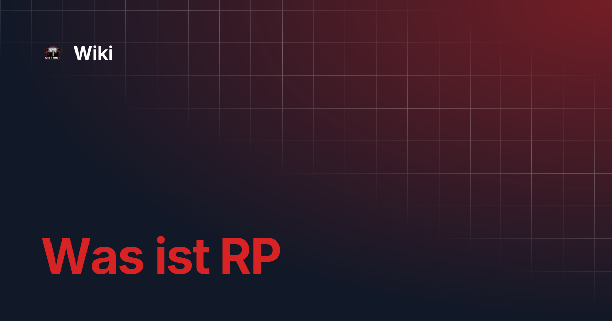Was ist RP | Wiki
